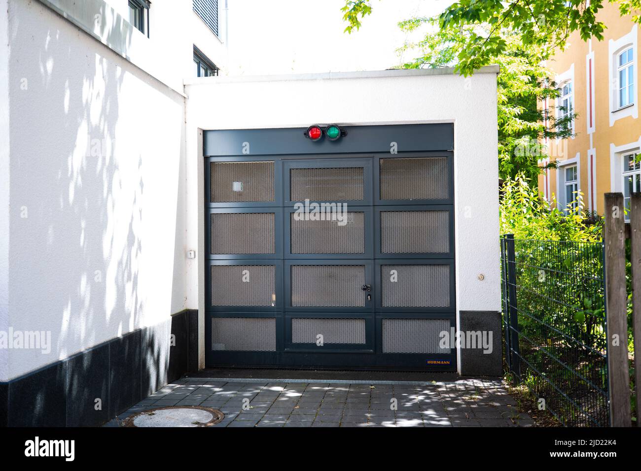 Underground garage with traffic light control, modern garage with ...