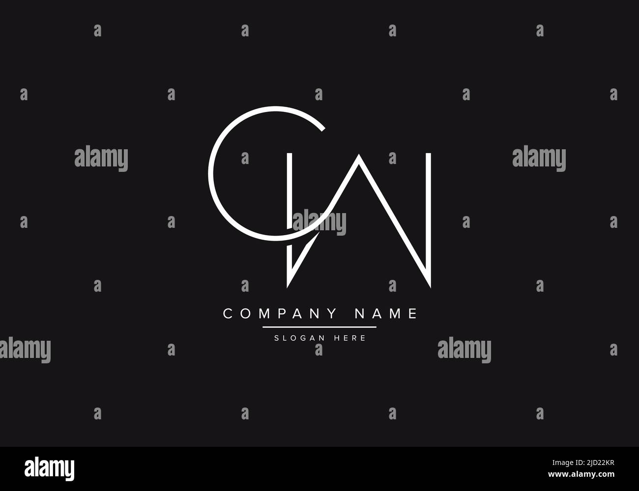 CW, abstract monogram vector logo design, initial logo, line art, logo ...