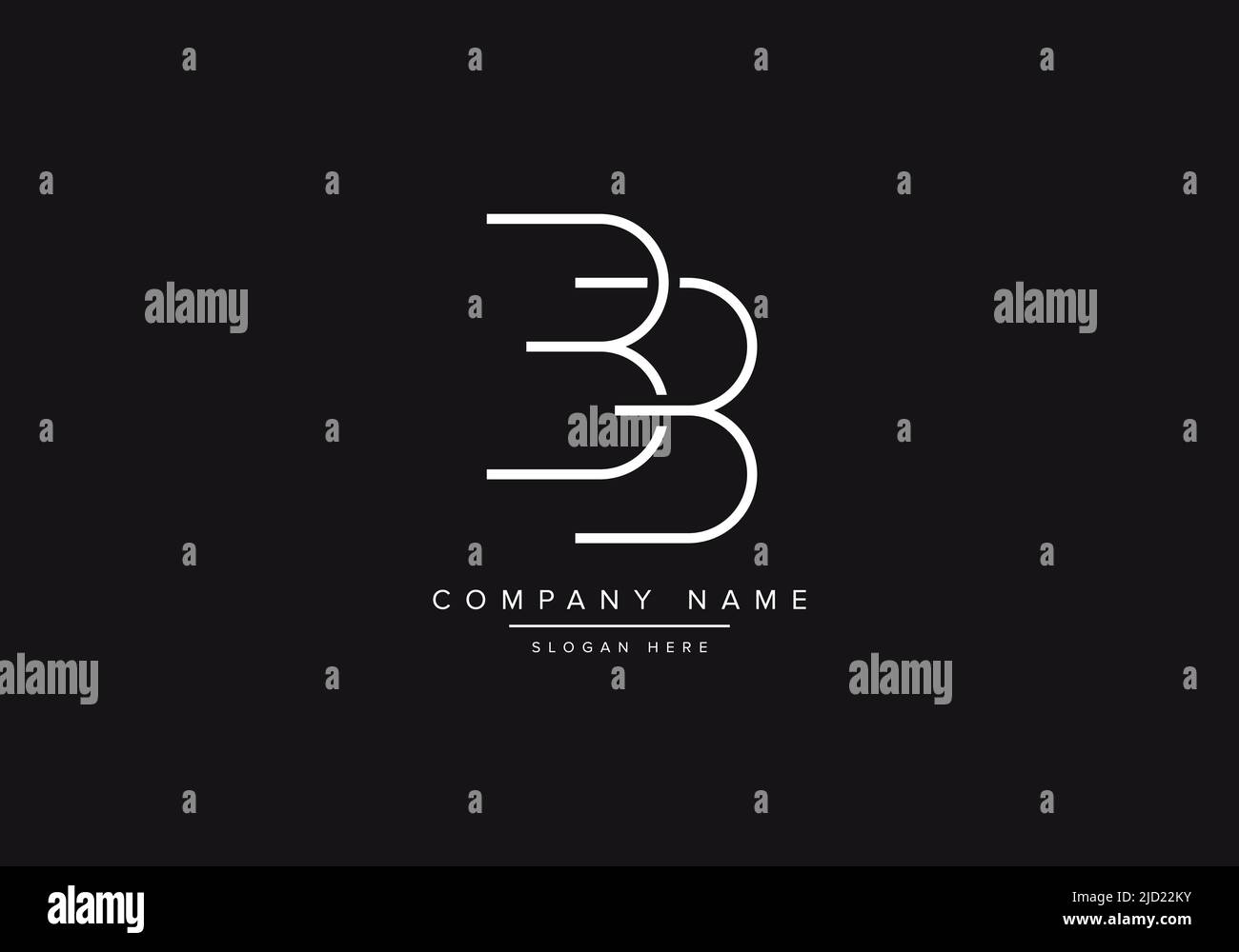 BB, abstract monogram vector logo design, initial logo, line art, logo ...