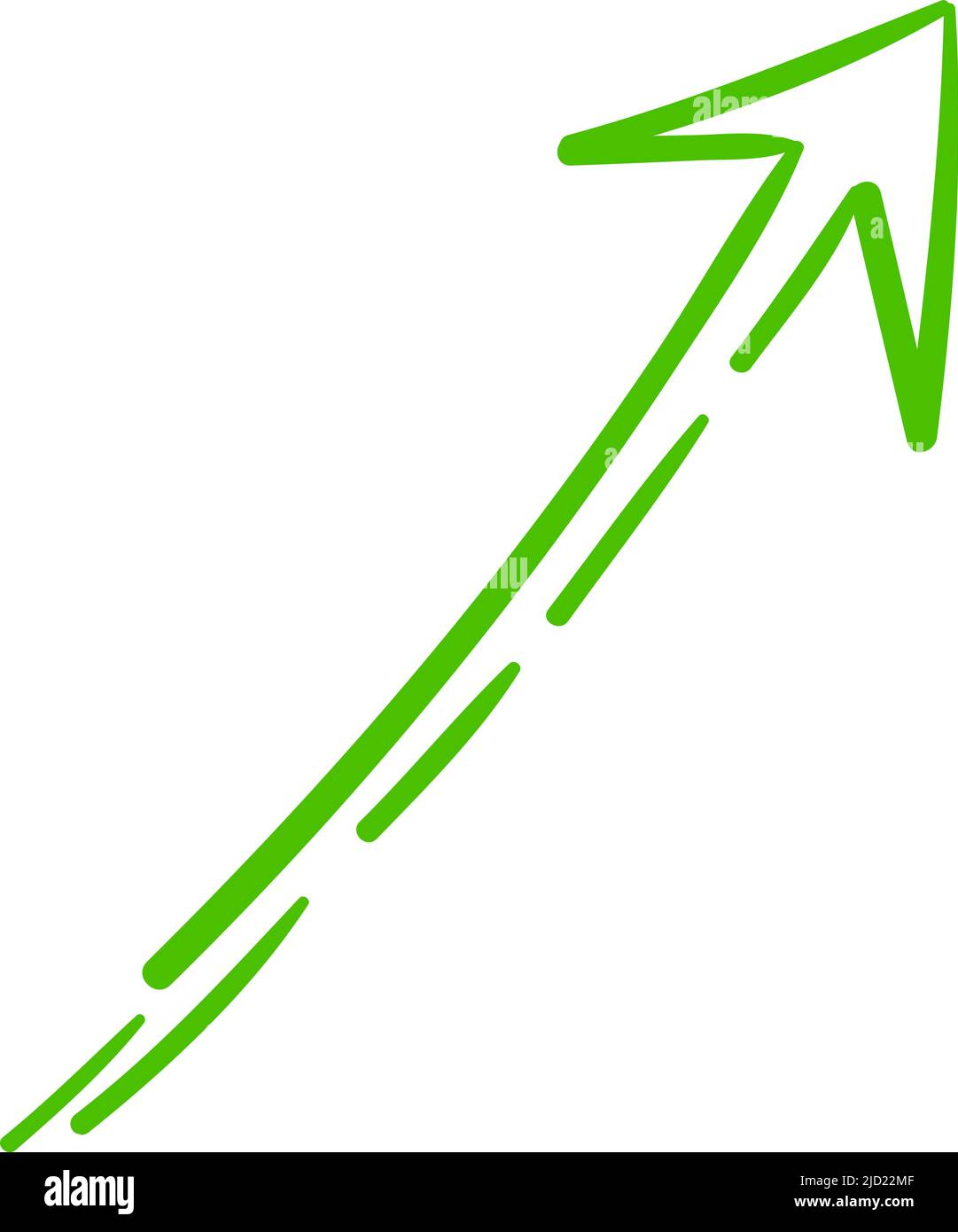 Green doodle arrow. Growth symbol. Upward sign Stock Vector Image & Art ...
