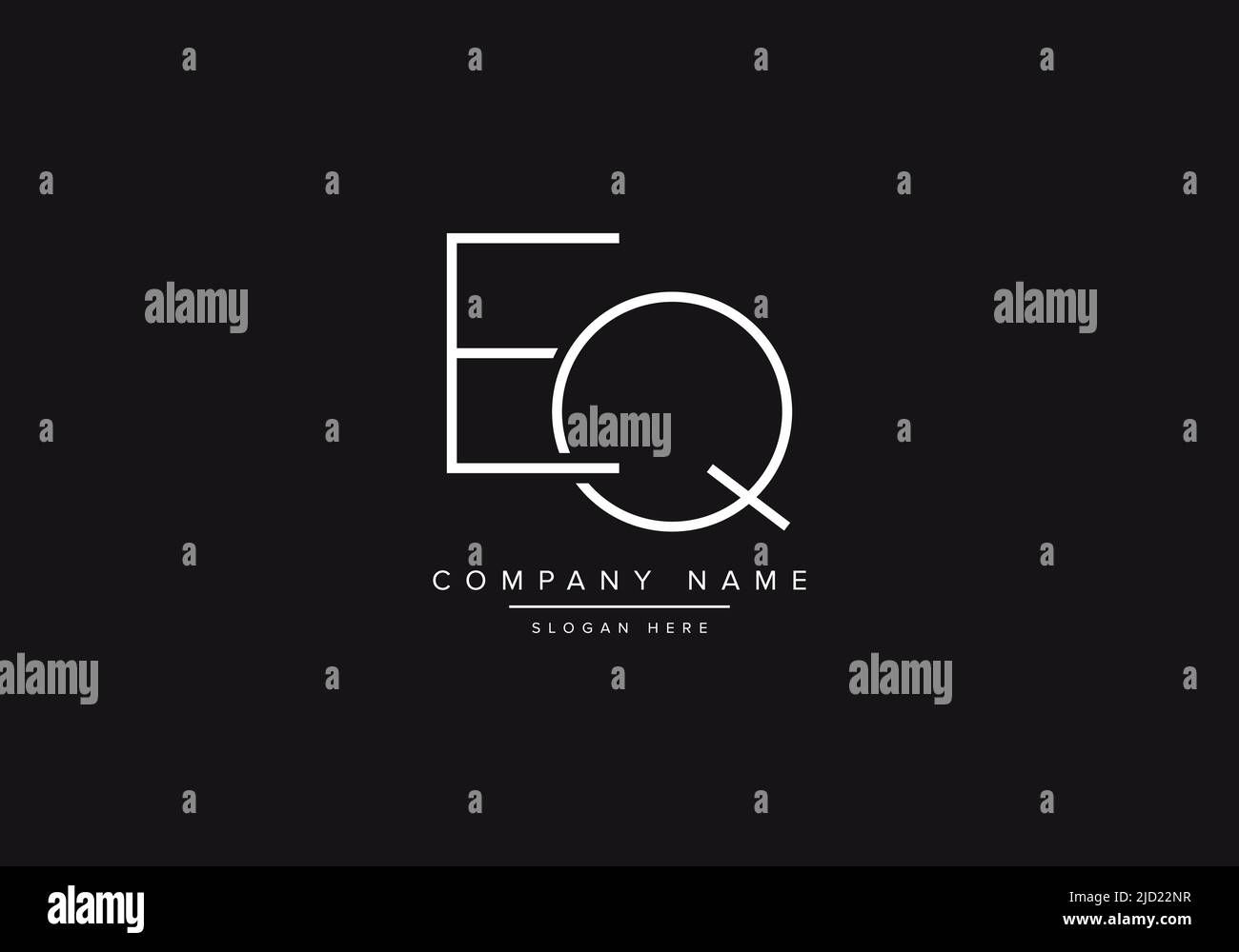 EQ, abstract monogram vector logo design, initial logo, line art, logo ...