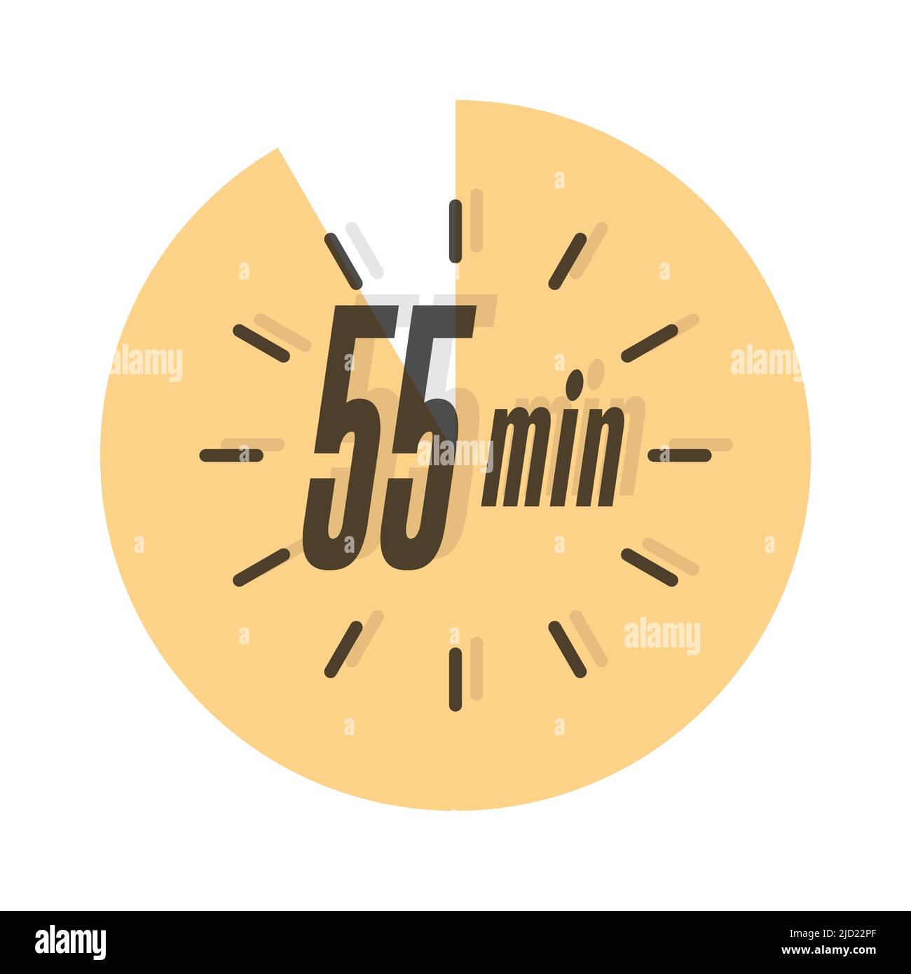 55 minutes. Timer, clock, or stopwatch icon. The timestamp Stock Vector ...
