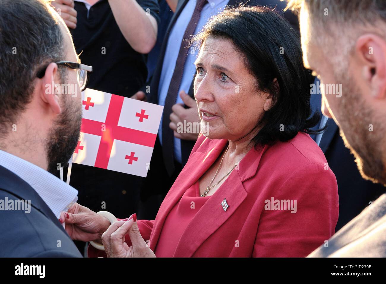 Georgia. Tbilisi. President of Georgia Salome Zourabichvili at a rally ...