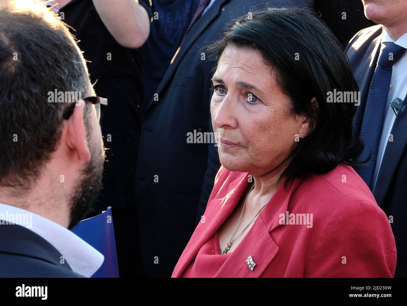 Georgia. Tbilisi. President of Georgia Salome Zourabichvili at a rally ...