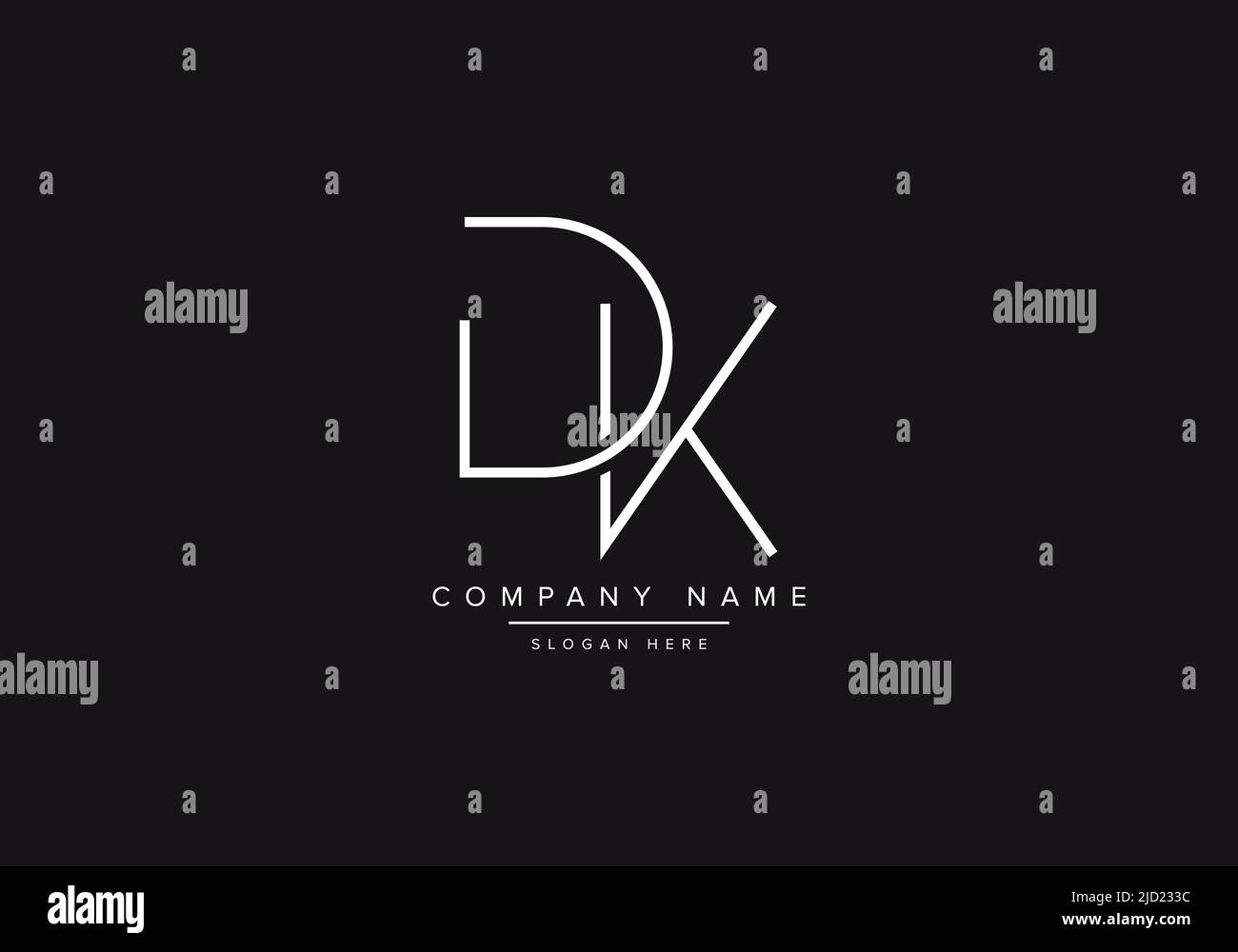 DK, abstract monogram vector logo design, initial logo, line art, logo ...