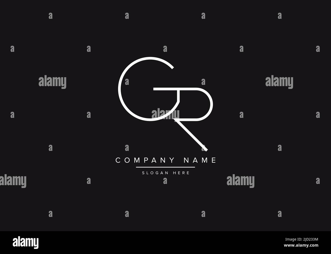 GR, abstract monogram vector logo design, initial logo, line art, logo ...