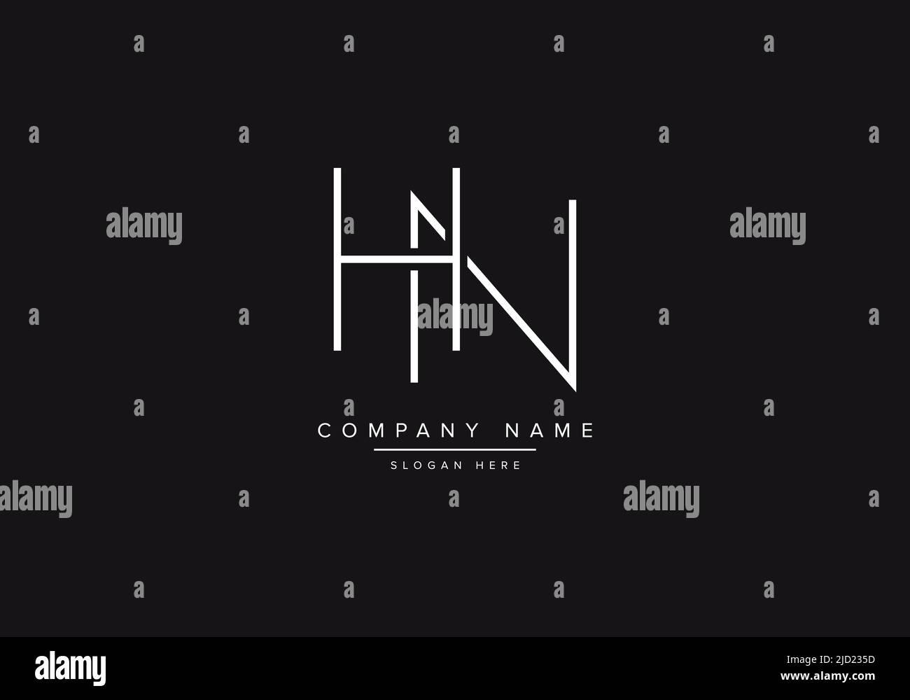 HN, abstract monogram vector logo design, initial logo, line art, logo ...