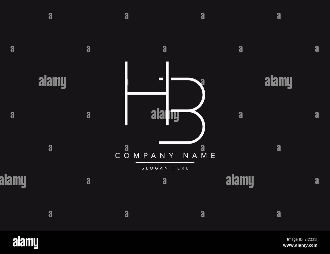 HB, abstract monogram vector logo design, initial logo, line art, logo ...