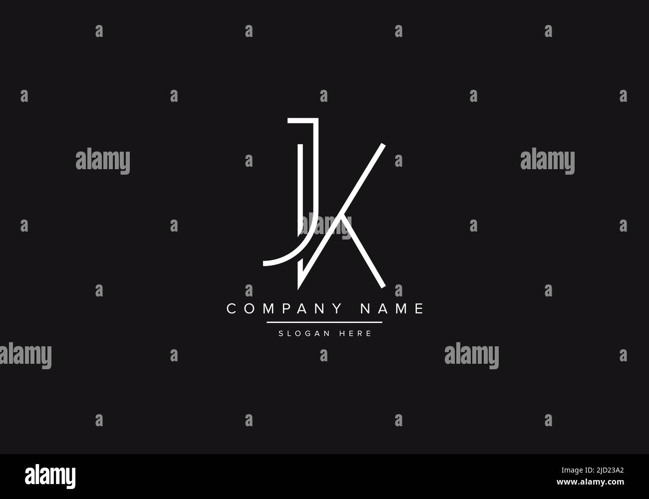 JK, abstract monogram vector logo design, initial logo, line art, logo ...