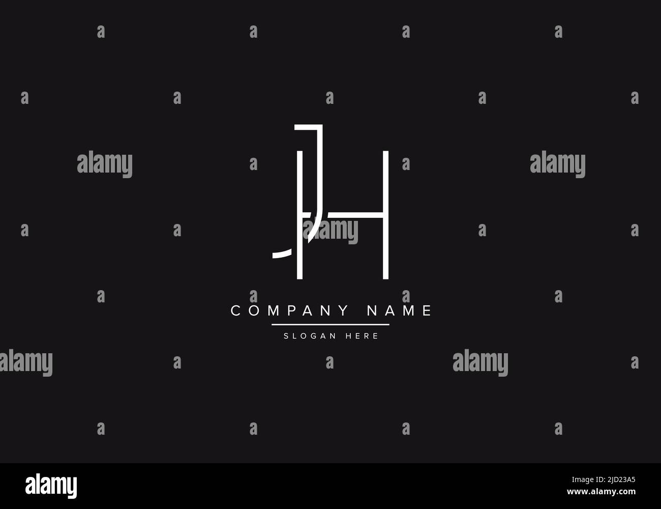 JH, abstract monogram vector logo design, initial logo, line art, logo ...