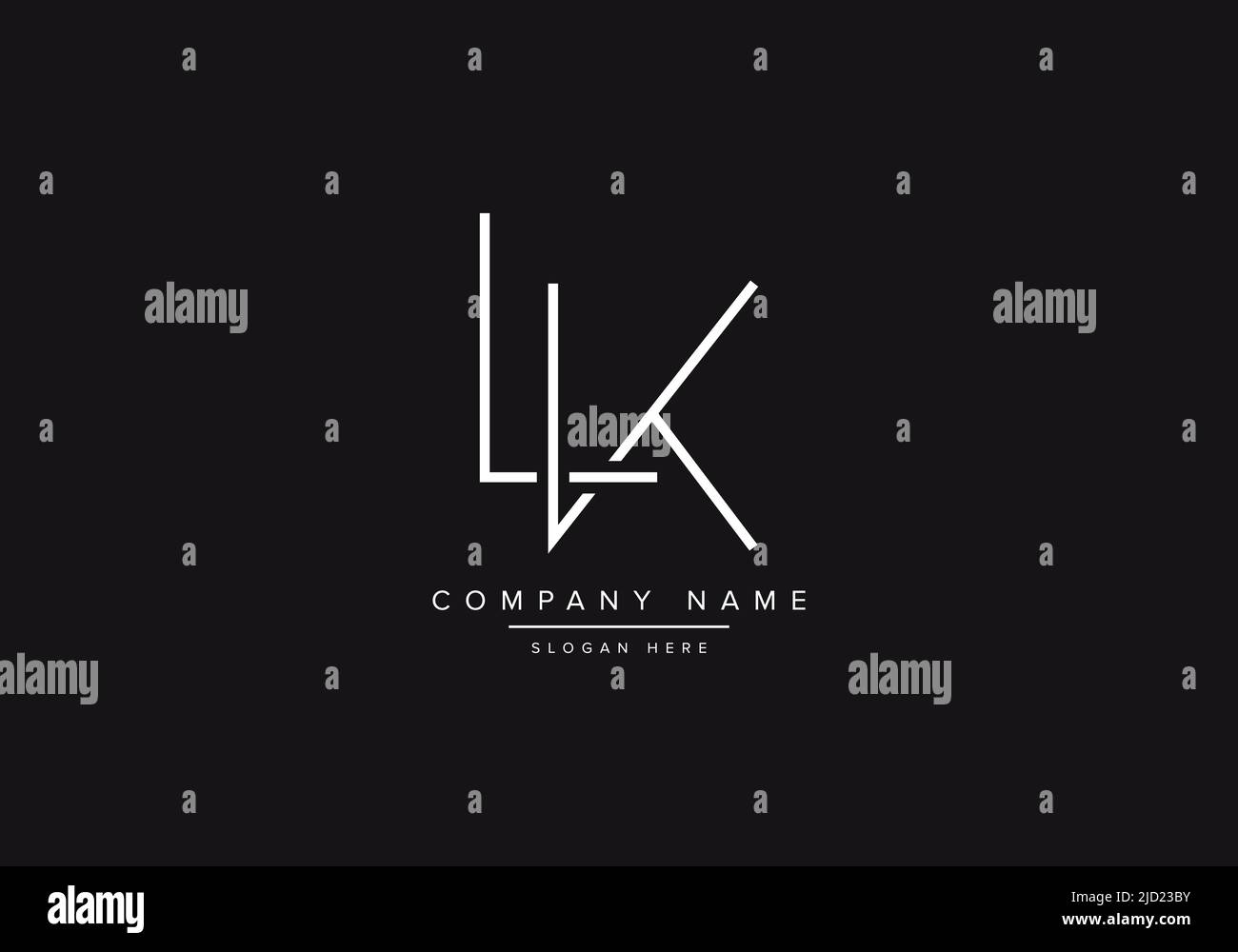 LK, abstract monogram vector logo design, initial logo, line art, logo ...