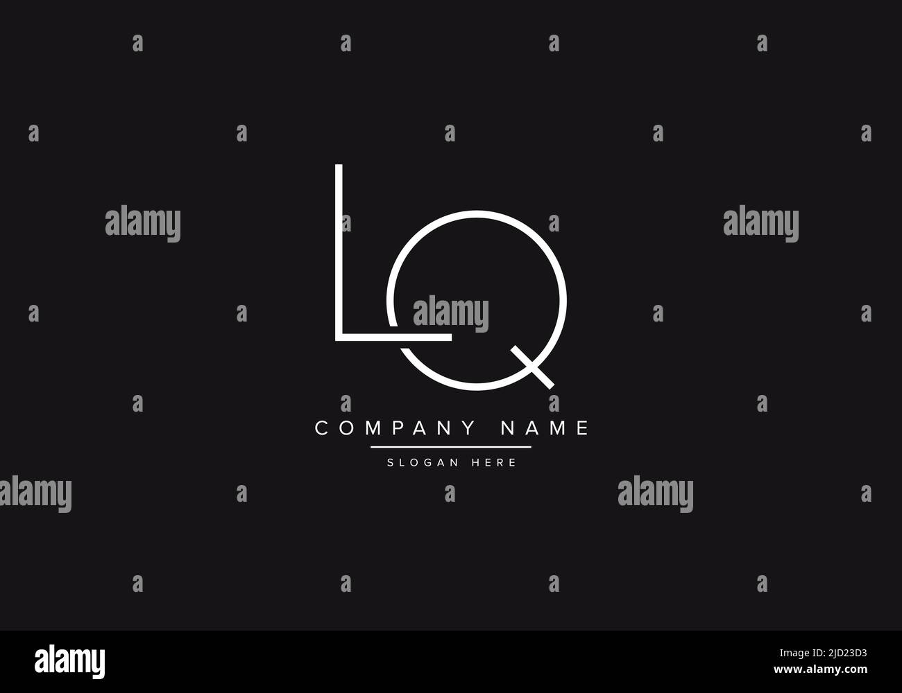 LQ, abstract monogram vector logo design, initial logo, line art, logo ...