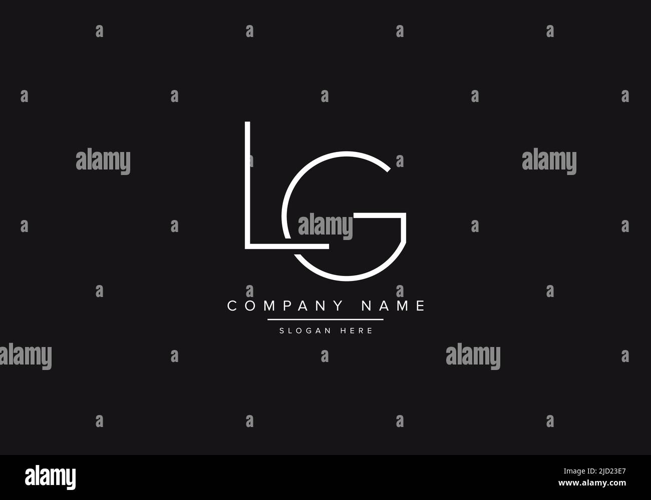 LG, abstract monogram vector logo design, initial logo, line art, logo ...