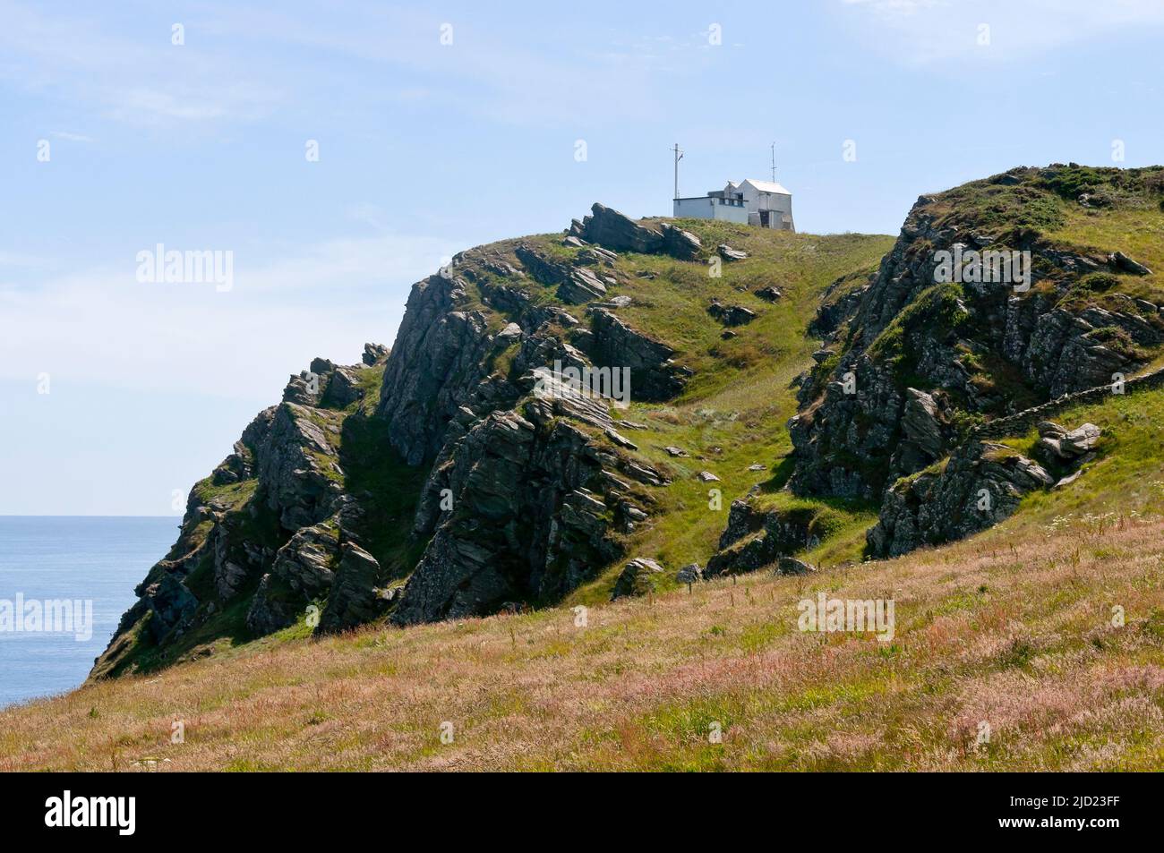 View towards the National Coast Watch lookout post at Prawle Point ...