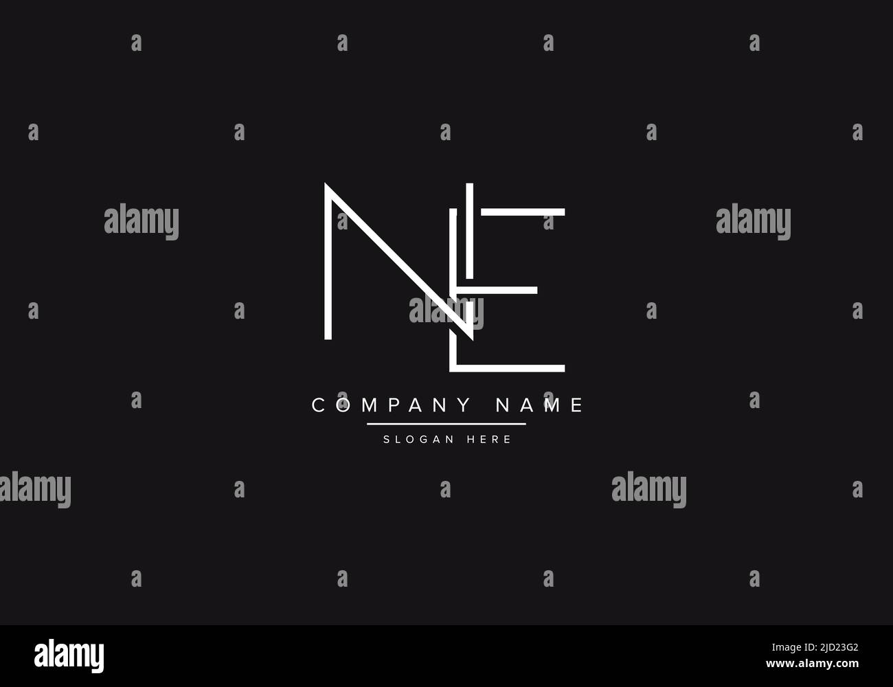 NE, abstract monogram vector logo design, initial logo, line art, logo ...