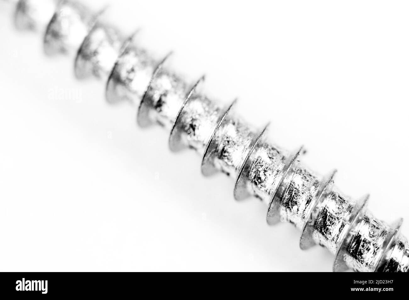 Macro photography of external screw thread on white background Stock ...