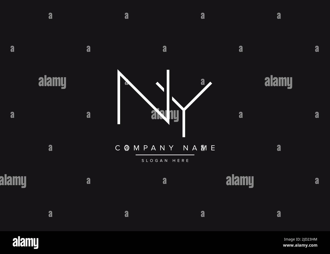 NY, abstract monogram vector logo design, initial logo, line art, logo ...
