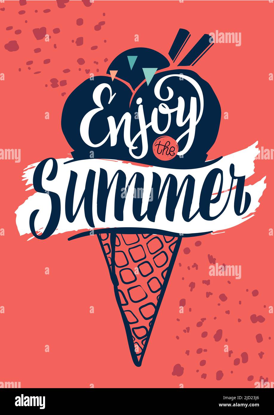 Enjoy summer card. Poster with ice cream. Party banner Stock Vector ...