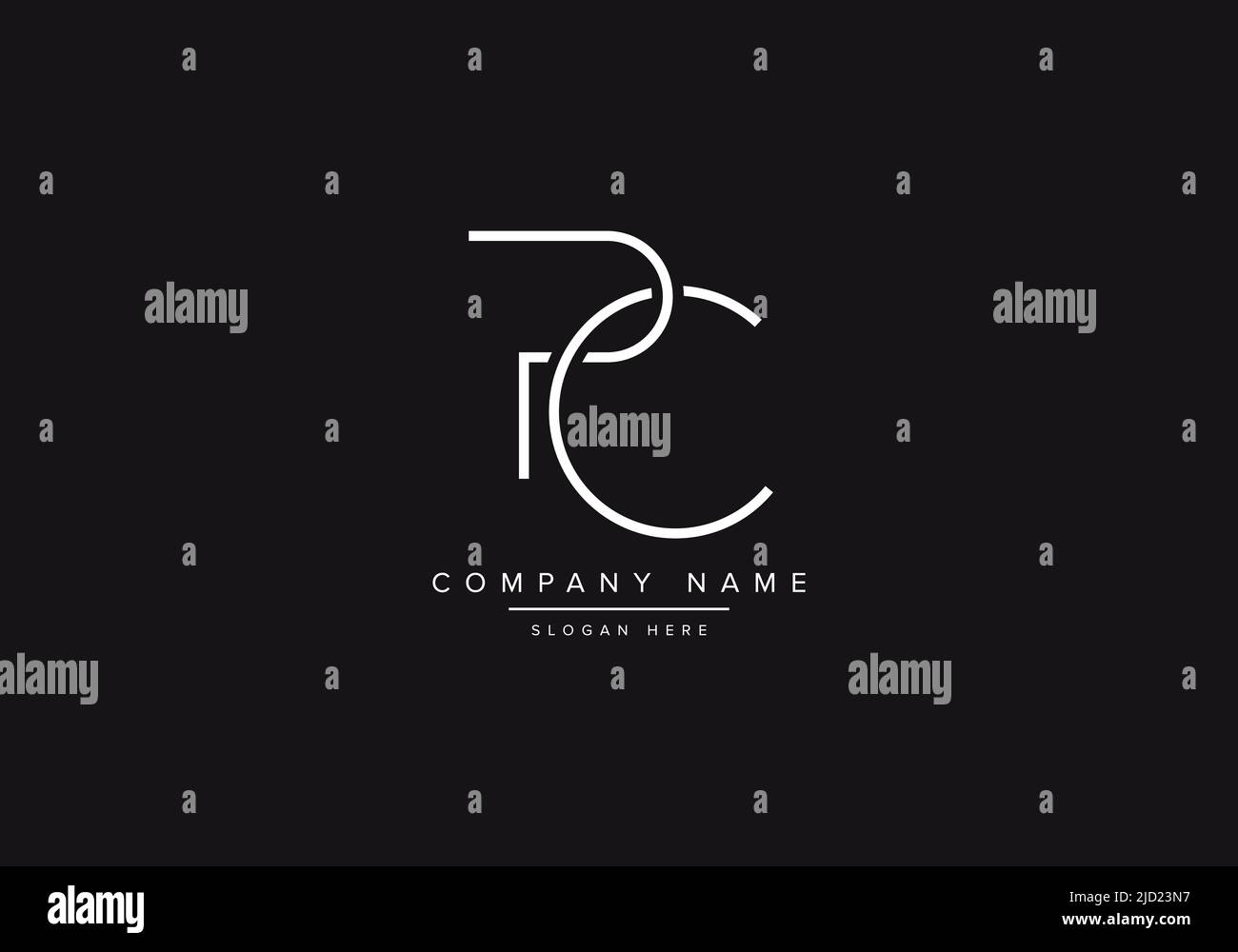 PC, abstract monogram vector logo design, initial logo, line art, logo ...