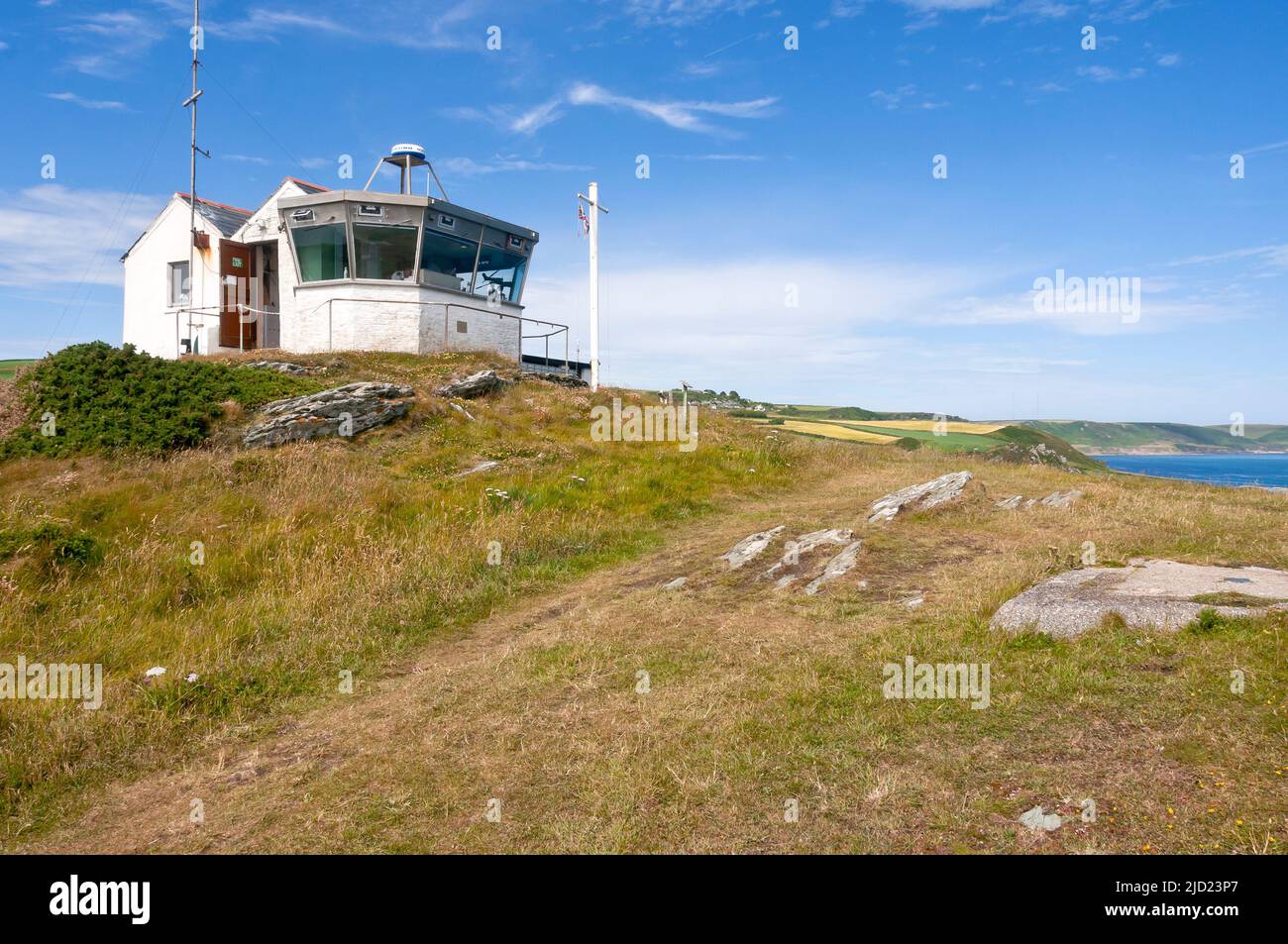 View towards the National Coast Watch lookout post at Prawle Point ...