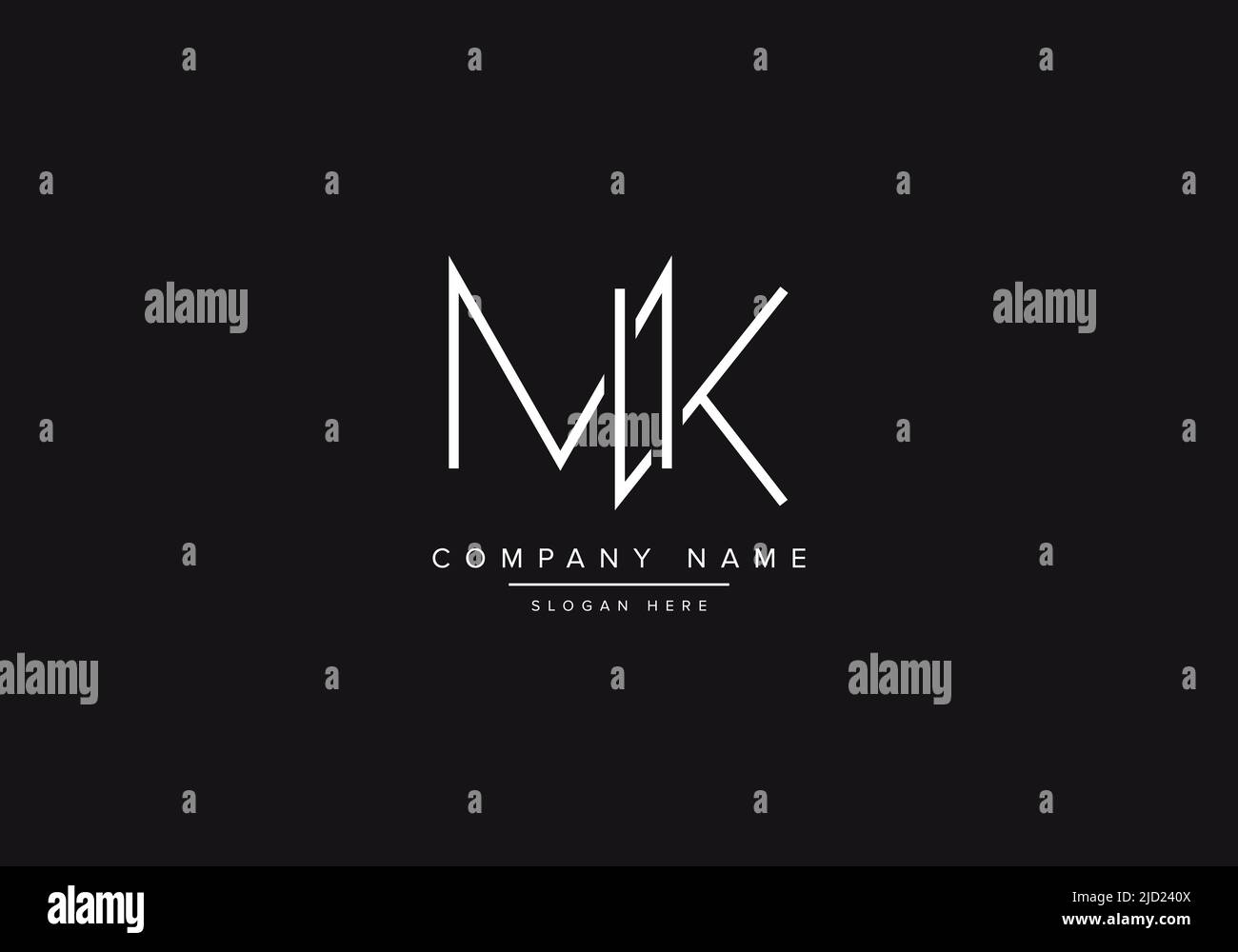 MK line art logo, abstract monogram letter logo vector illustration ...
