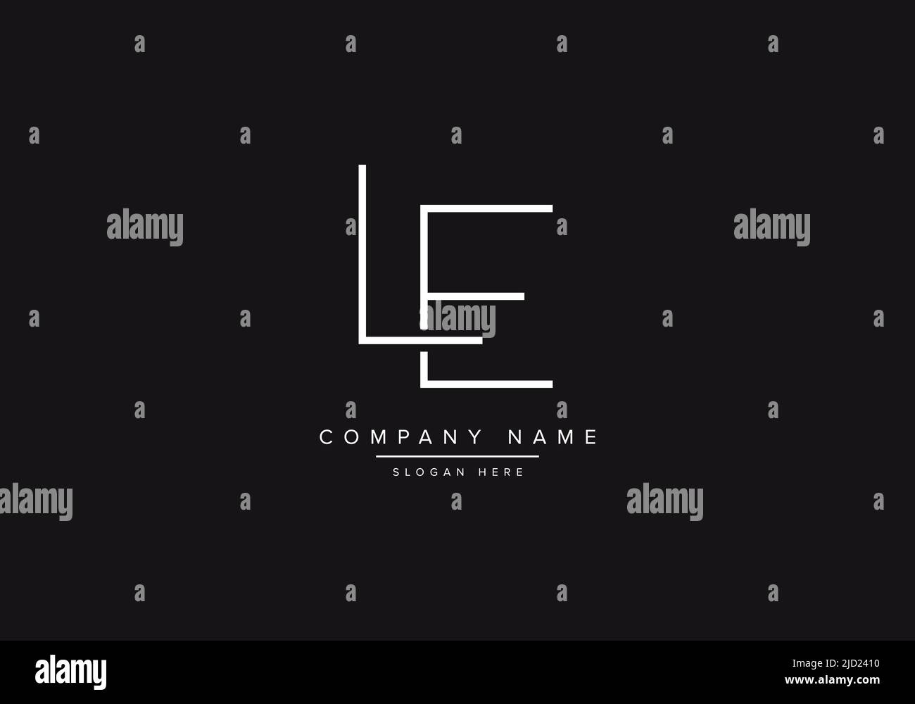 LE line art logo, abstract monogram letter logo vector illustration ...