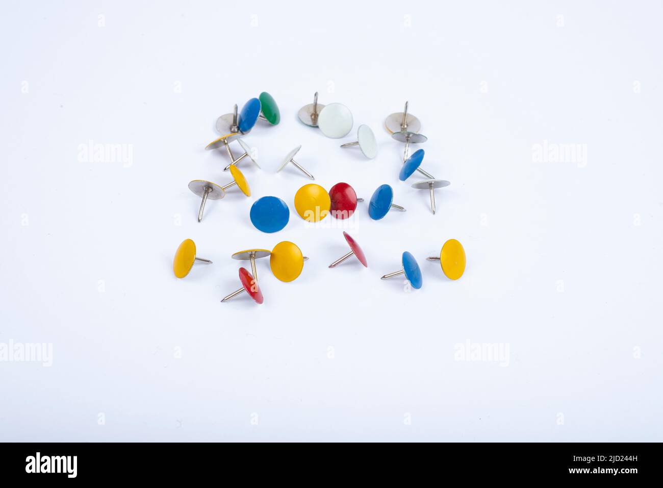 isolated on white, push pins Stock Photo - Alamy