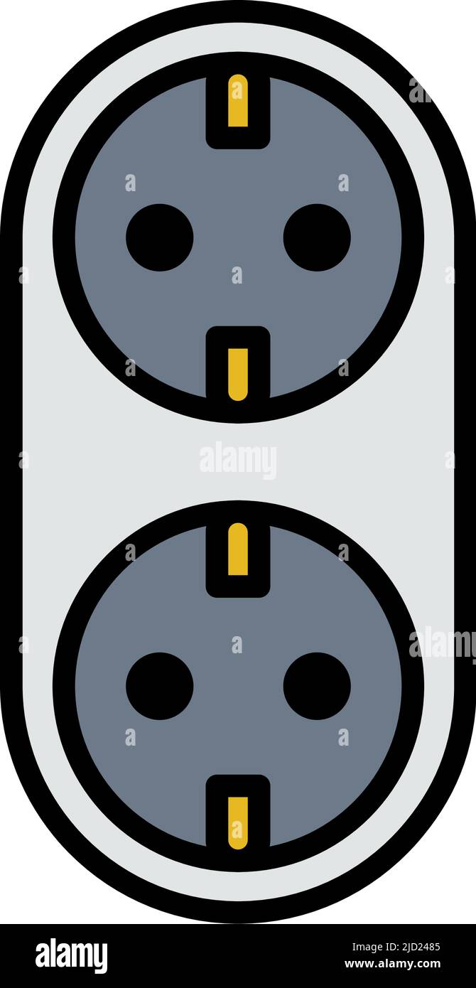 AC Splitter Icon. Editable Bold Outline With Color Fill Design. Vector ...