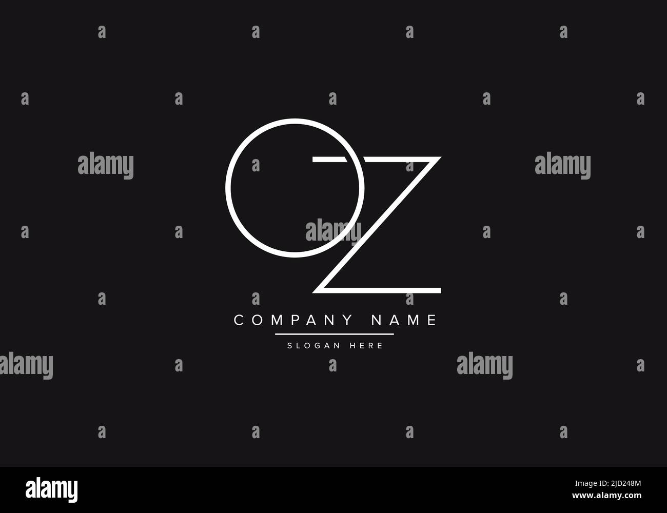 OZ line art logo, abstract monogram letter logo vector illustration ...