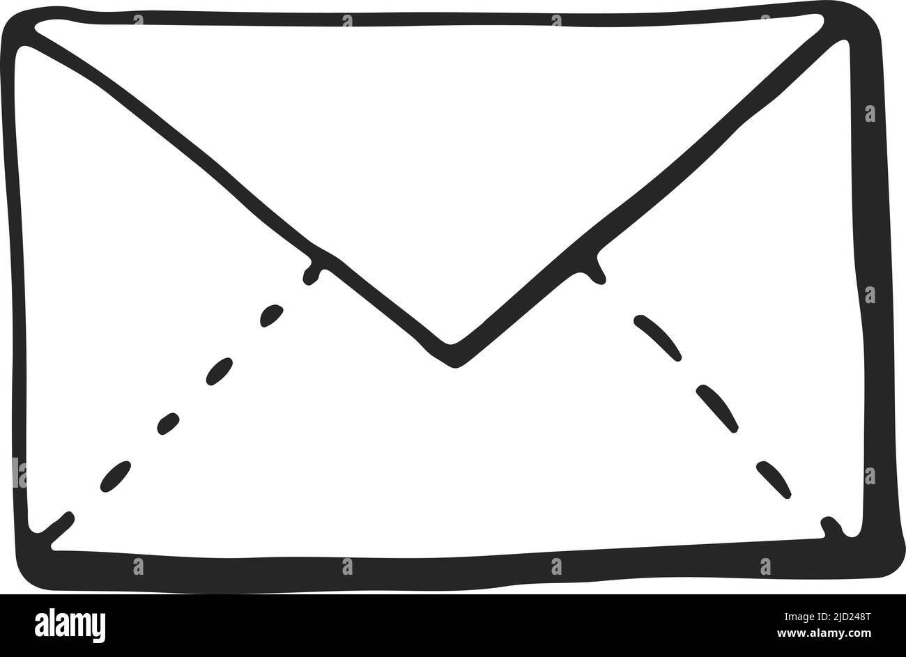 Envelope doodle. Mail icon. Post black symbol Stock Vector Image & Art ...