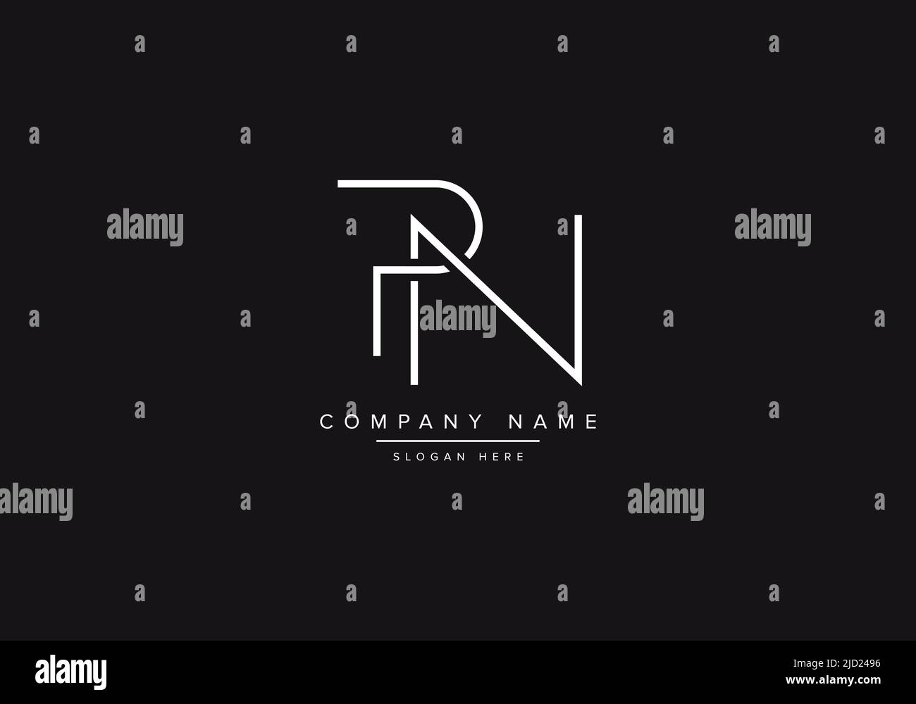 PN line art logo, abstract monogram letter logo vector illustration ...