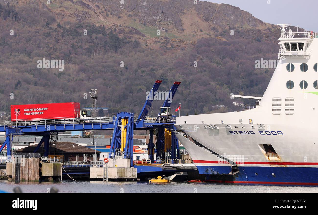 Belfast Container Terminal at The Port of Belfast, Northern Ireland ...