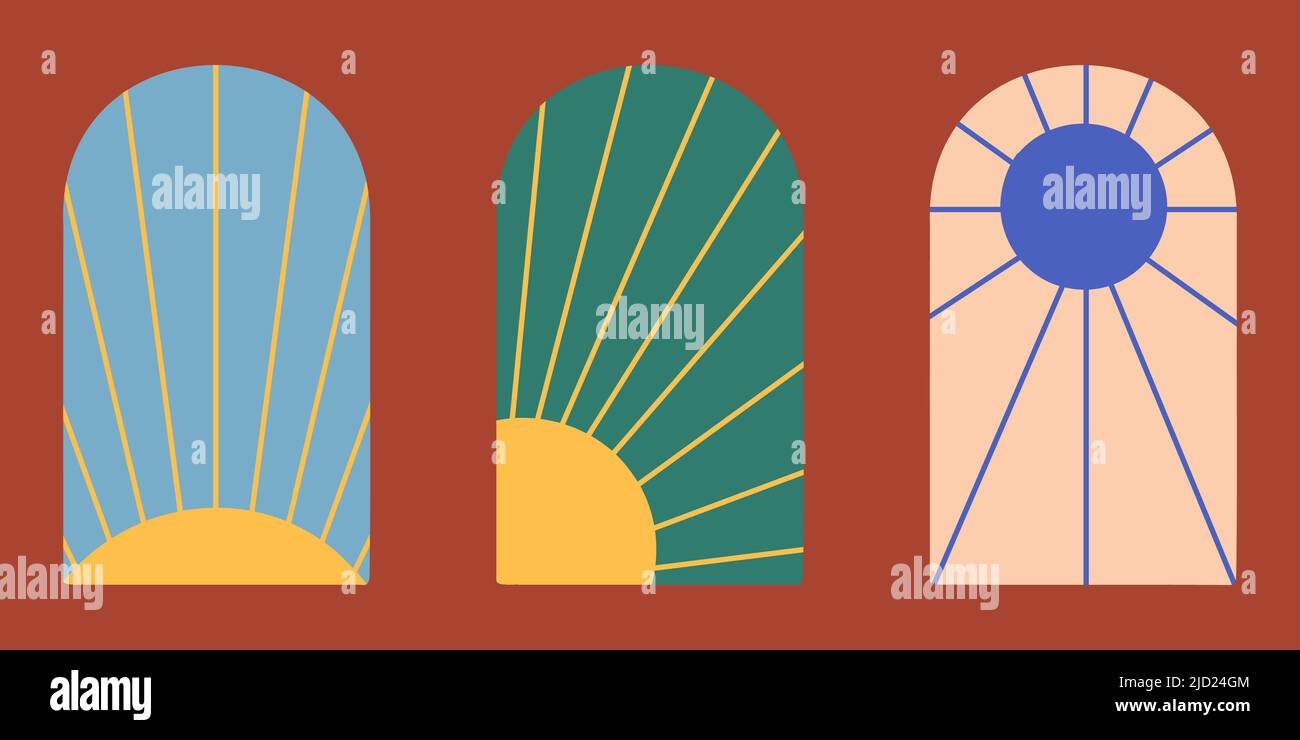 Bohemian arch windows geometric abstract design elements for decoration ...