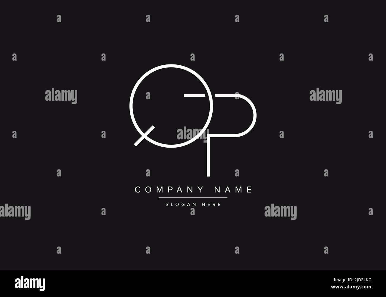 QP line art logo, abstract monogram letter logo vector illustration ...