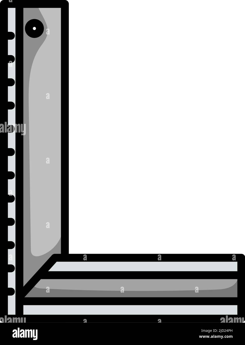 Setsquare Icon. Editable Bold Outline With Color Fill Design. Vector ...