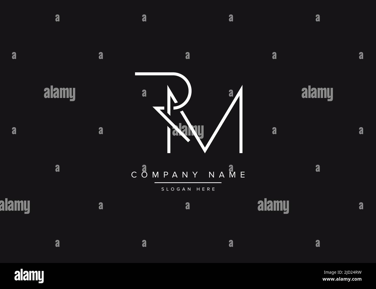 RM line art logo, abstract monogram letter logo vector illustration ...
