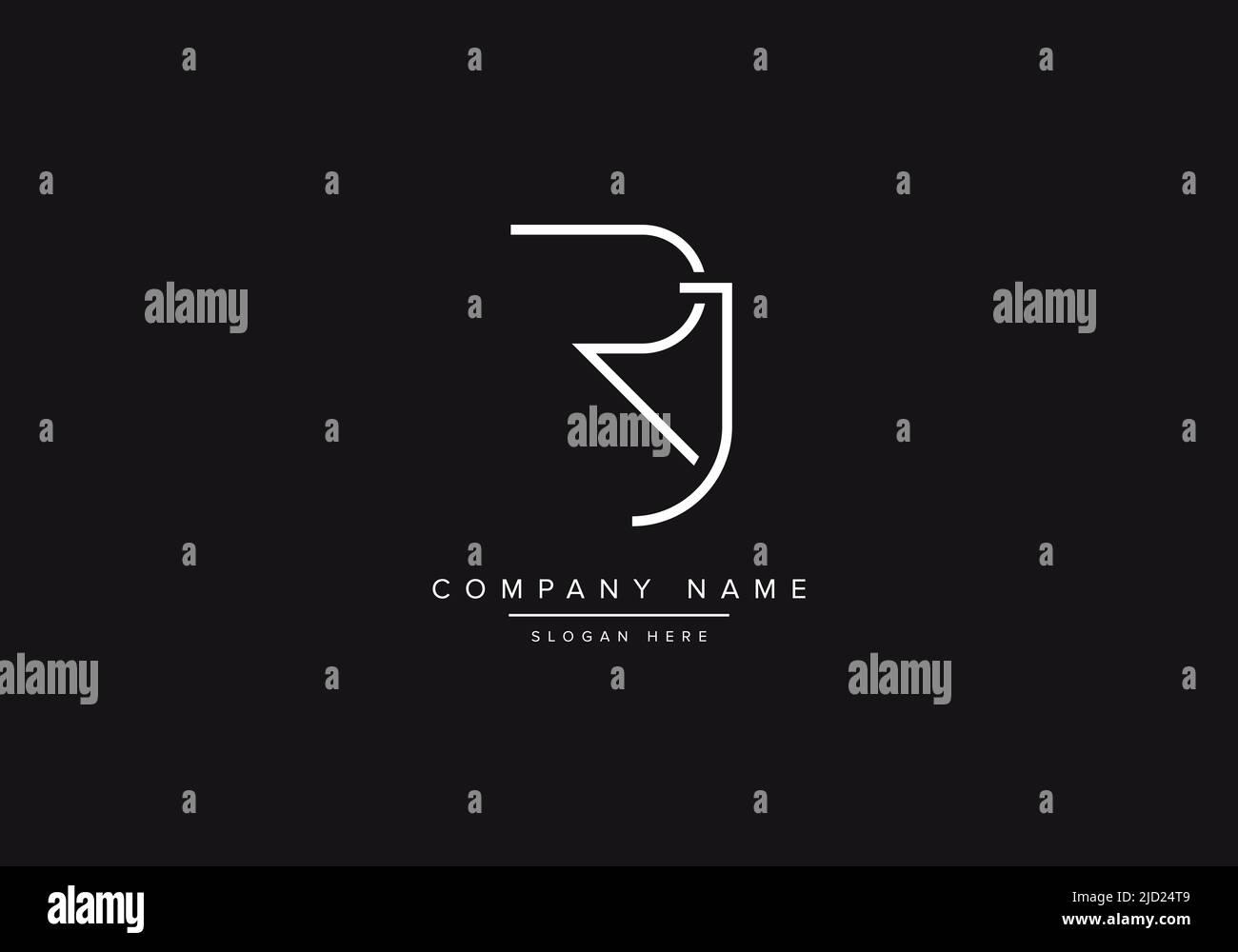 RJ line art logo, abstract monogram letter logo vector illustration ...
