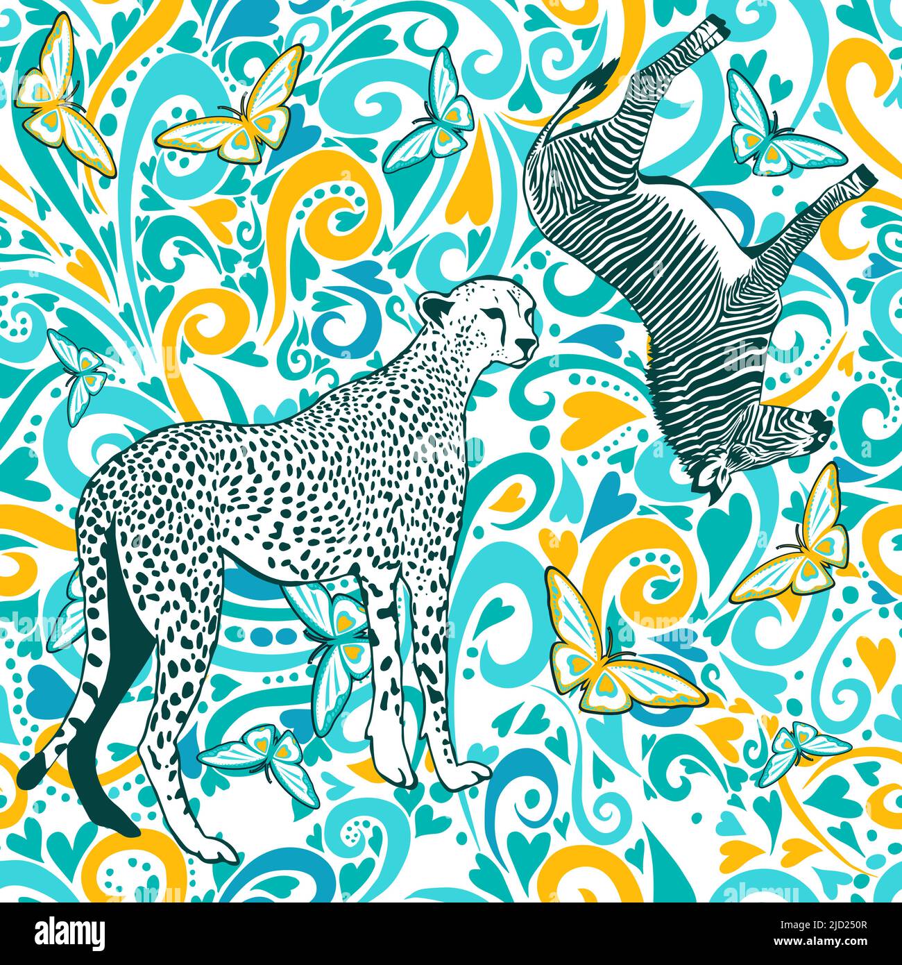 Seamless pattern zebra and cheetah. Abstract background . Vector ...