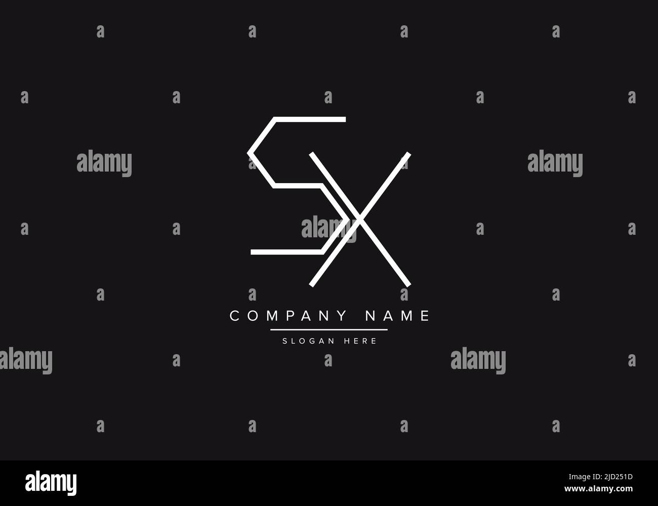 SX line art logo, abstract monogram letter logo vector illustration ...