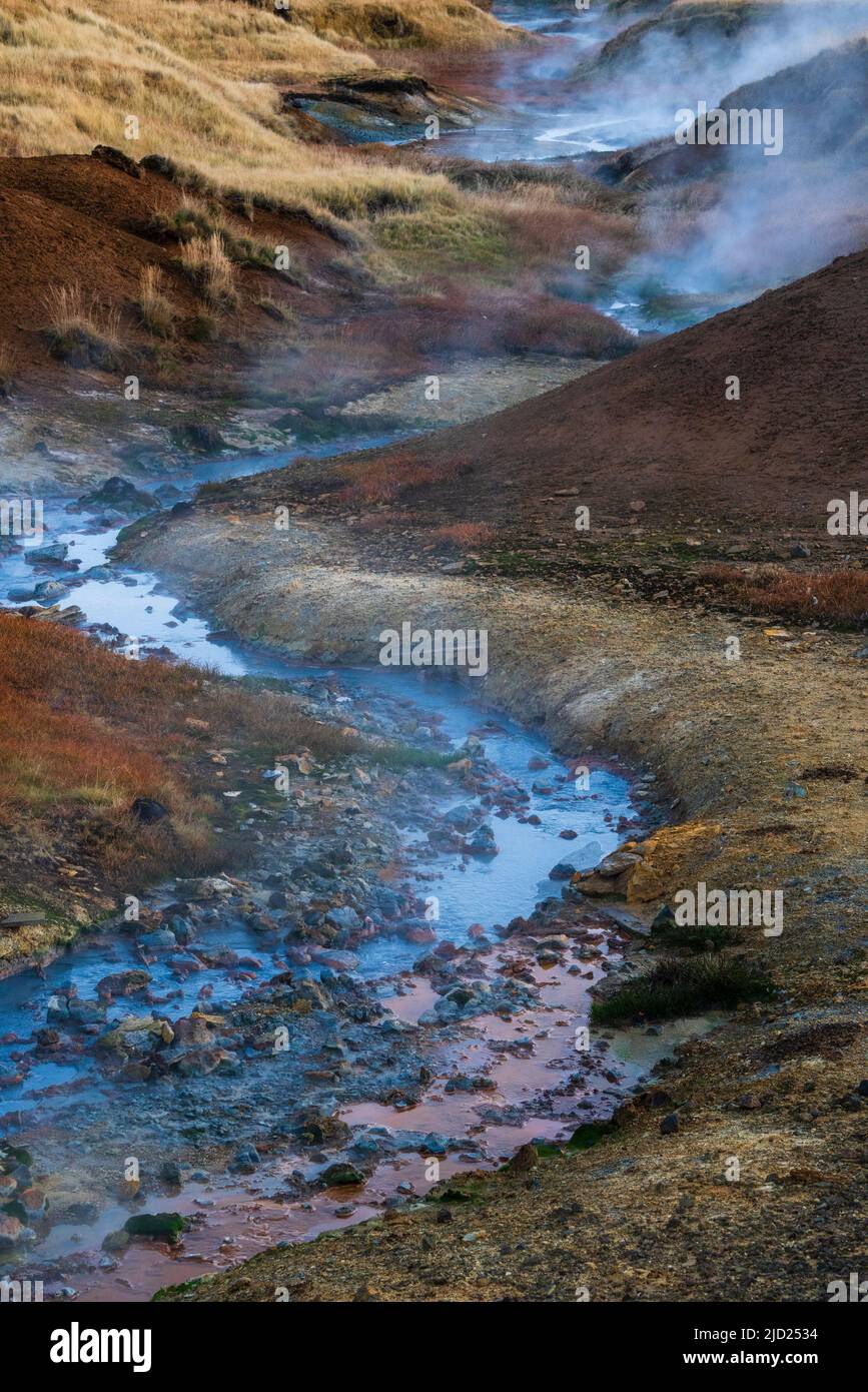 Seltun geothermal area, Krysuvik, Reykjanes peninsula, Iceland Stock ...