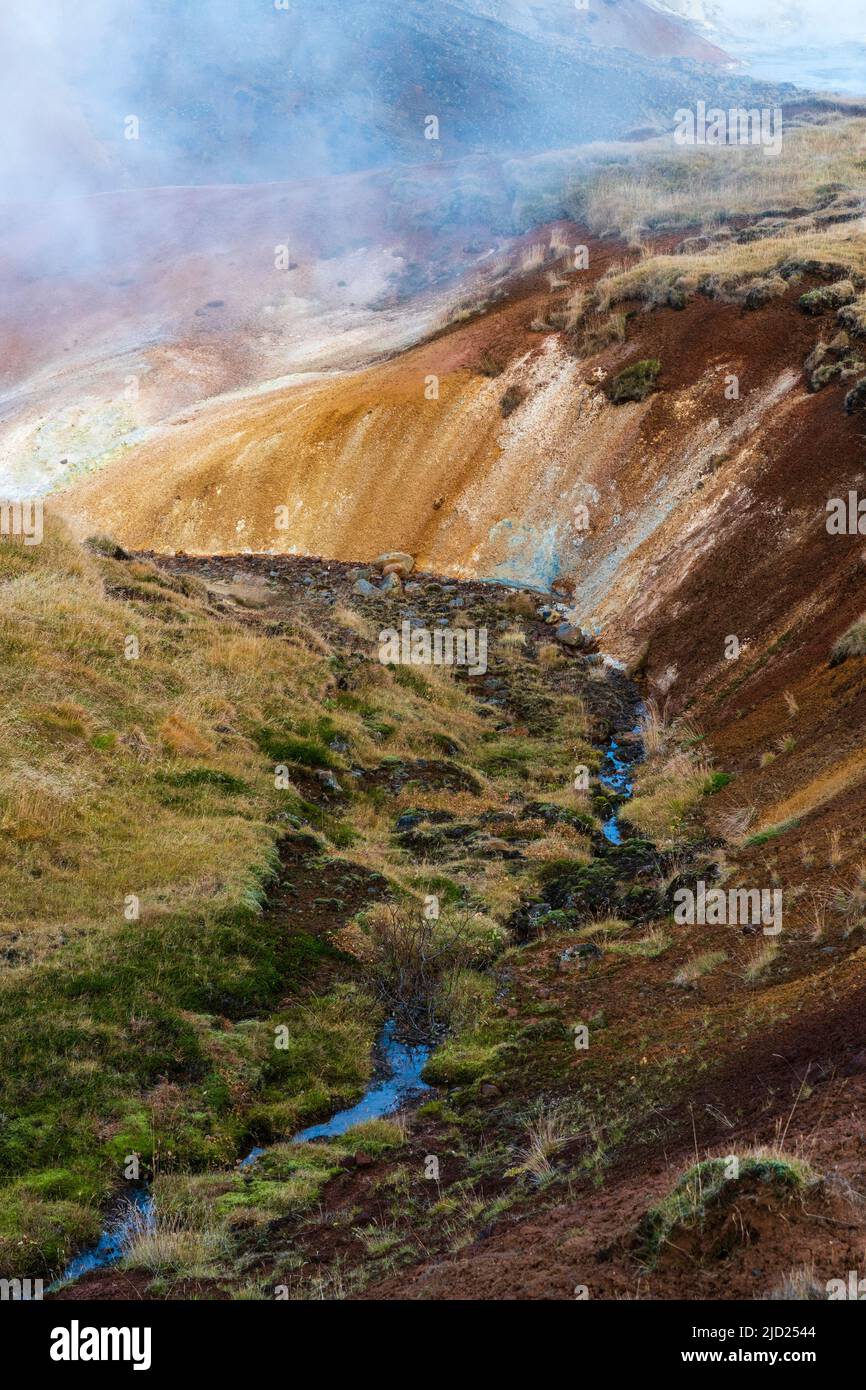 Seltun geothermal area, Krysuvik, Reykjanes peninsula, Iceland Stock ...
