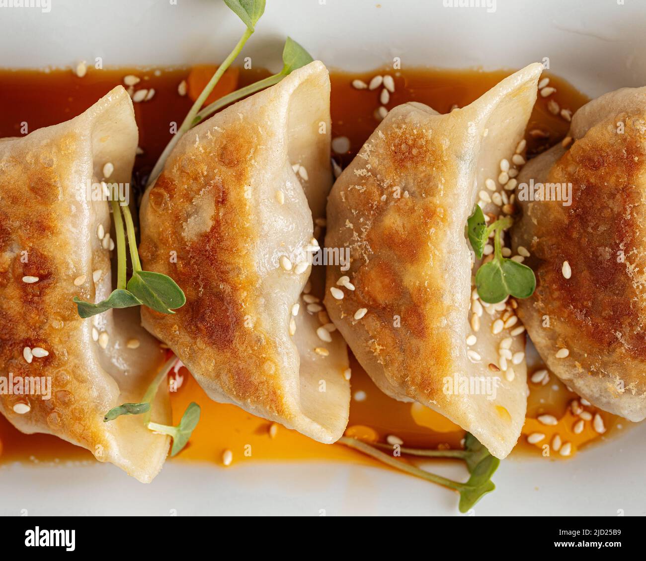 Closeup on japanese gyoza dumplings Stock Photo - Alamy