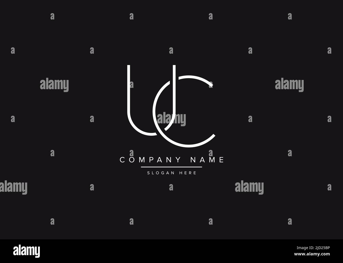 UC line art logo, abstract monogram letter logo vector illustration ...