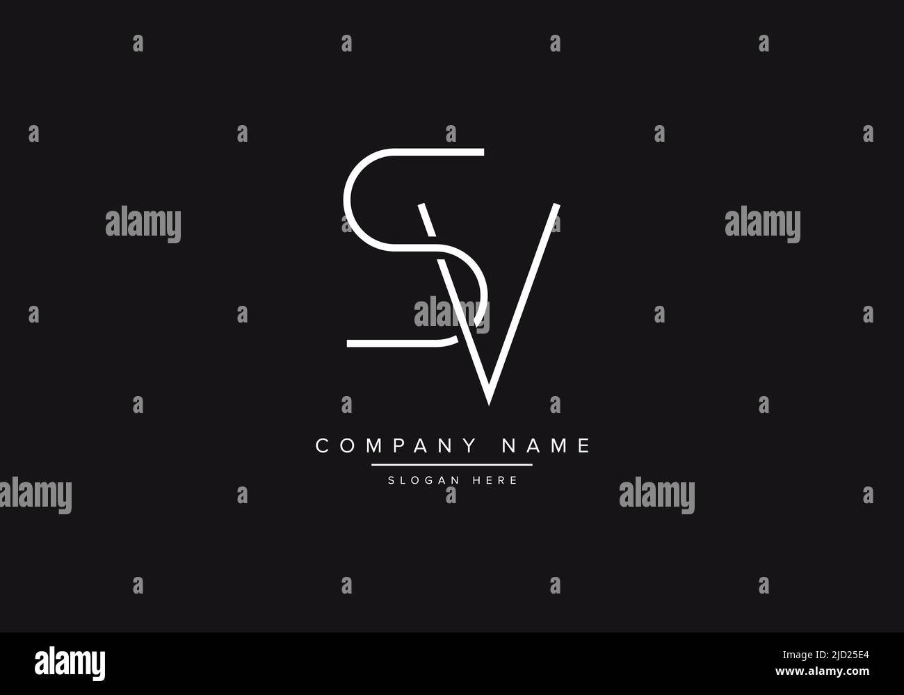 SV line art logo, abstract monogram letter logo vector illustration ...