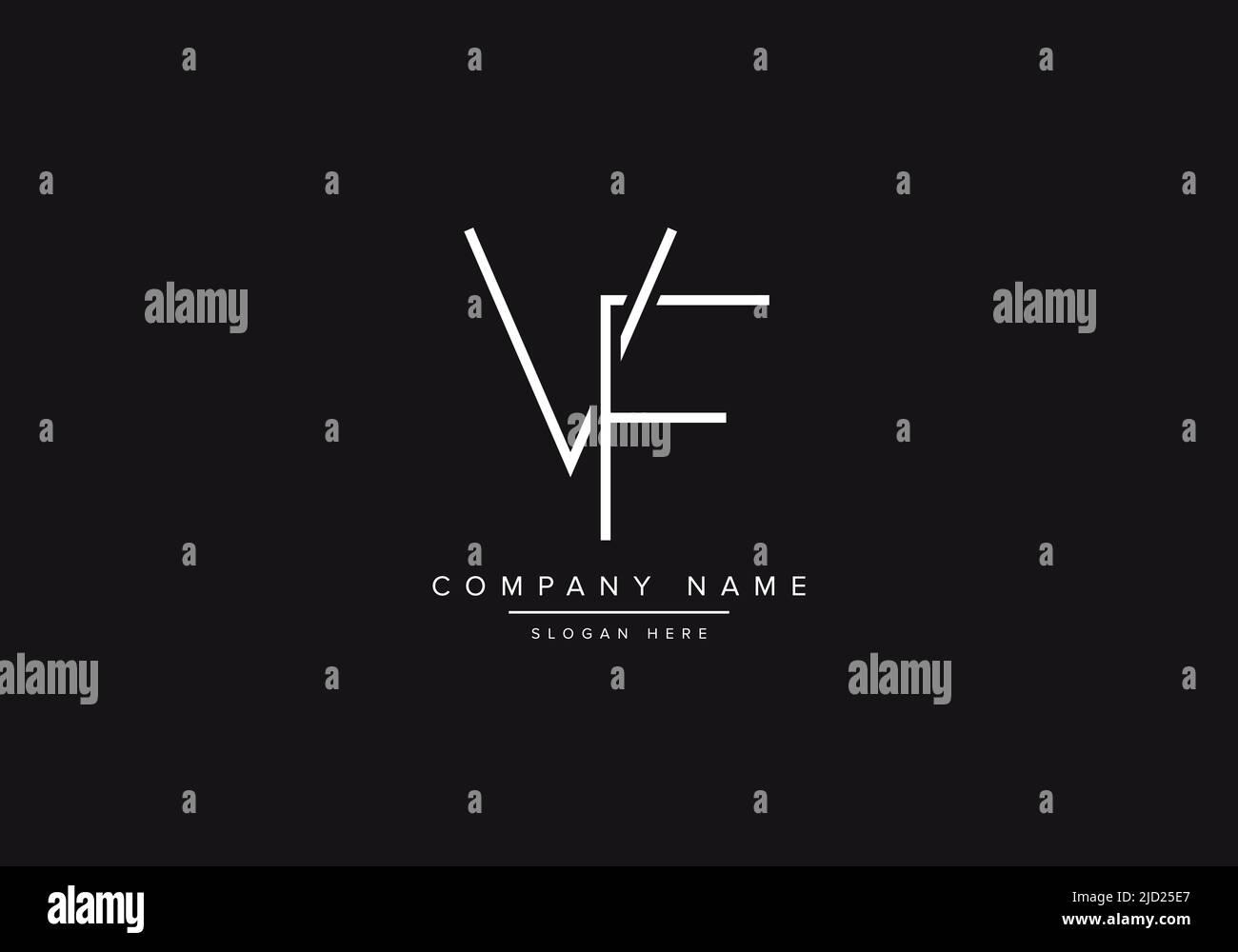 VF line art logo, abstract monogram letter logo vector illustration ...