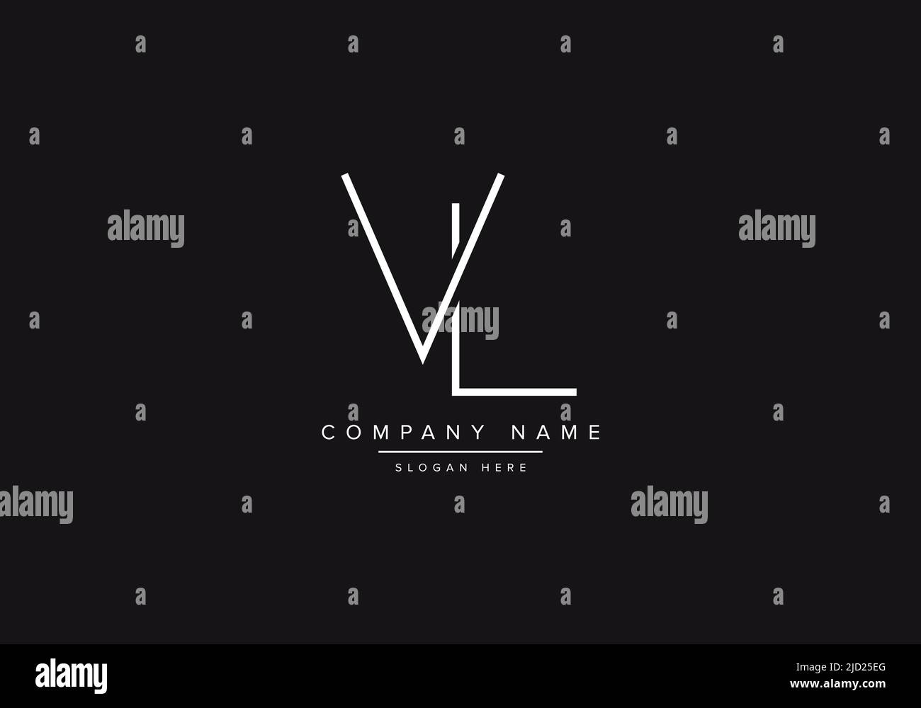 VL line art logo, abstract monogram letter logo vector illustration ...
