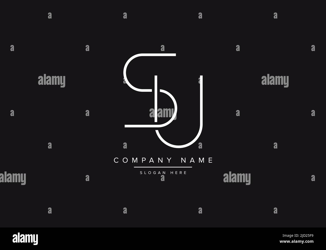 SU line art logo, abstract monogram letter logo vector illustration ...