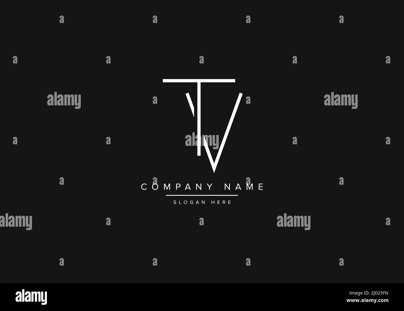 TV line art logo, abstract monogram letter logo vector illustration ...