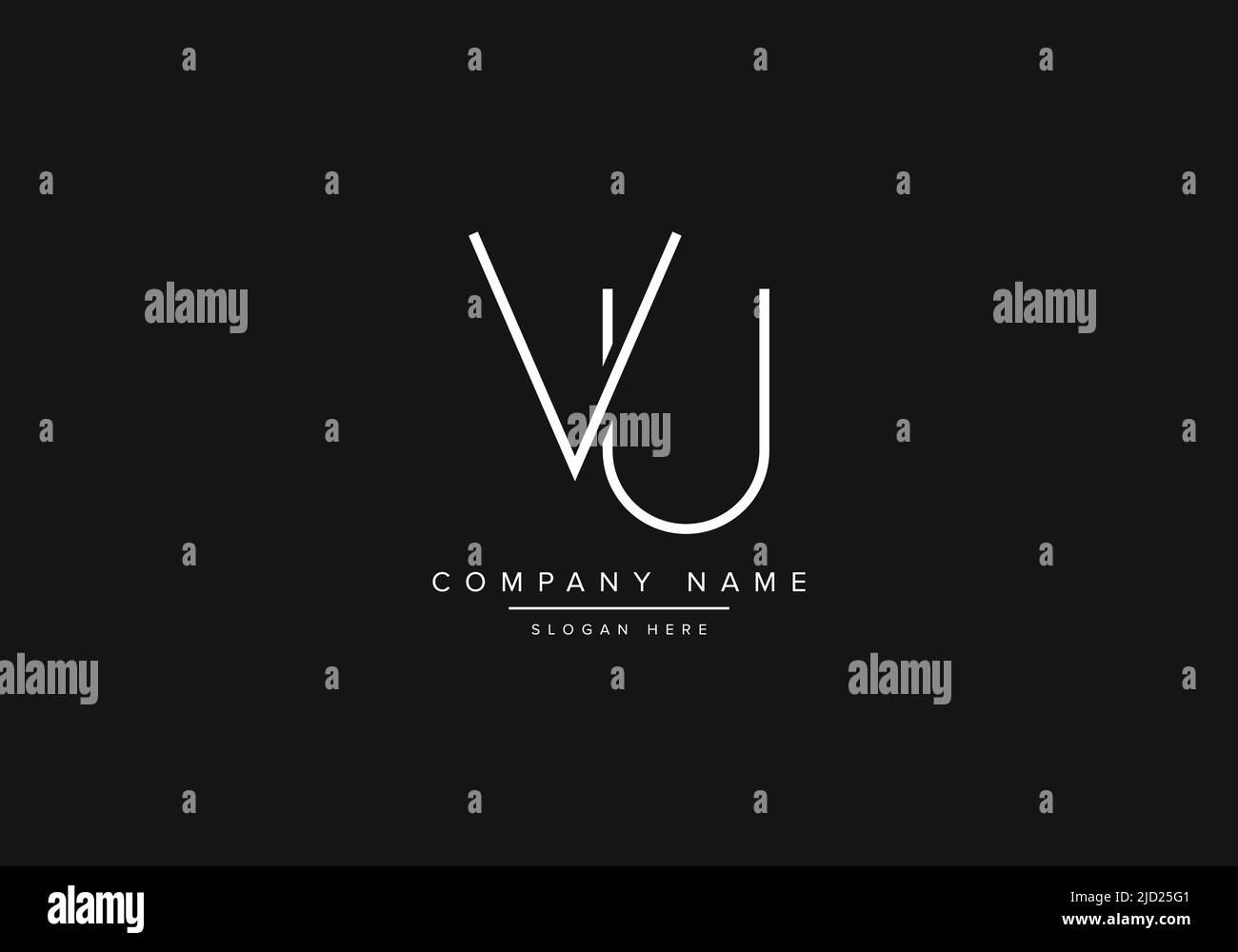 VU line art logo, abstract monogram letter logo vector illustration ...