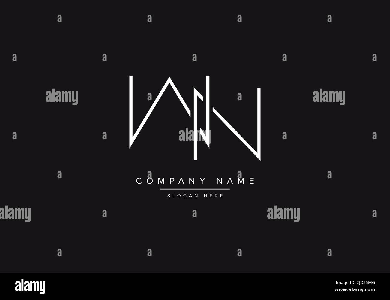 WN line art logo, abstract monogram letter logo vector illustration ...